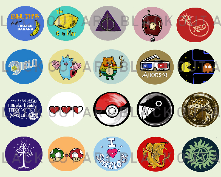 New Product: Fandom Buttons! – Black Out Art